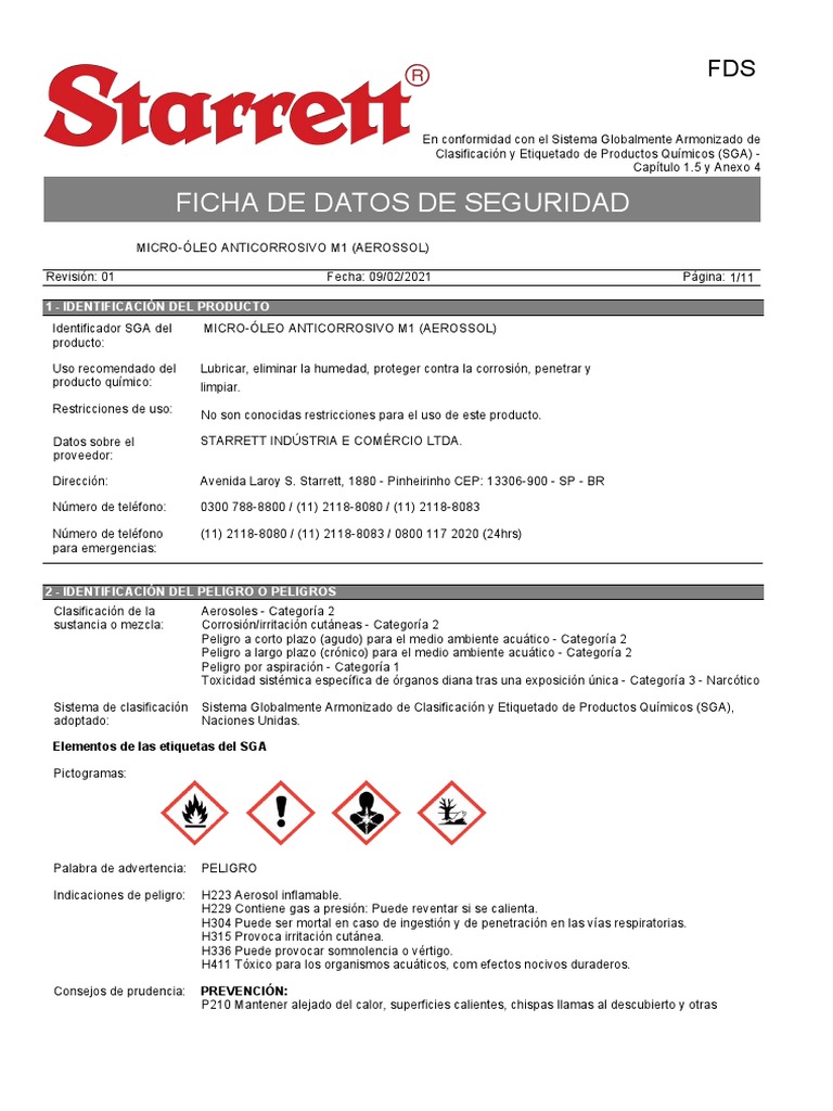 9 Hoja - Seguridad - m1 - Starrett | Descargar gratis PDF | Agua ...