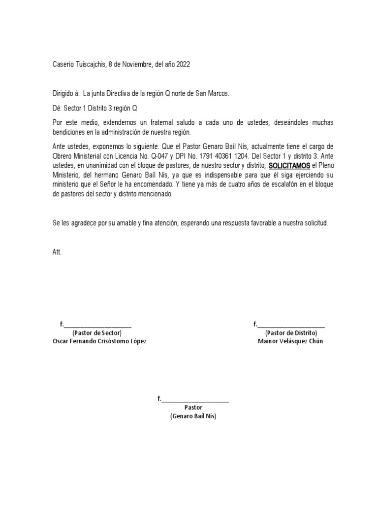 Solicitud de Ascenso | PDF