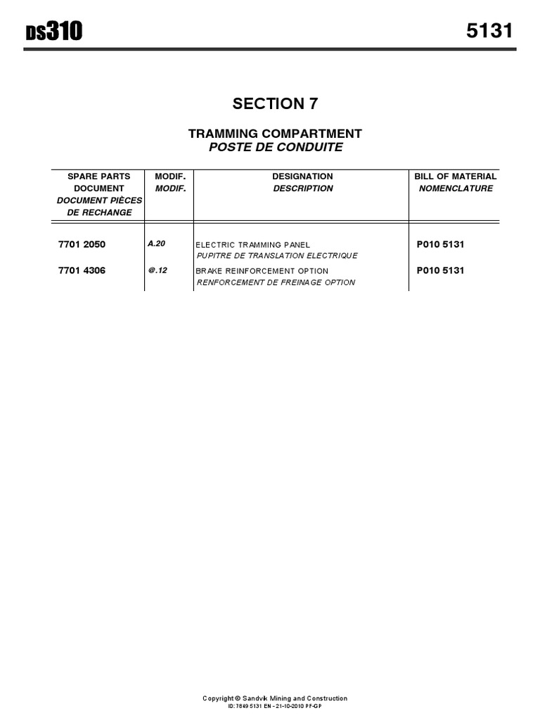 s07 Tramming Compartment | PDF | Electrical Connector | Components