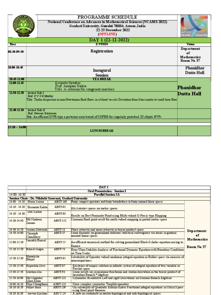 Math Science Conference 2022 | PDF | Equations | Nonlinear System