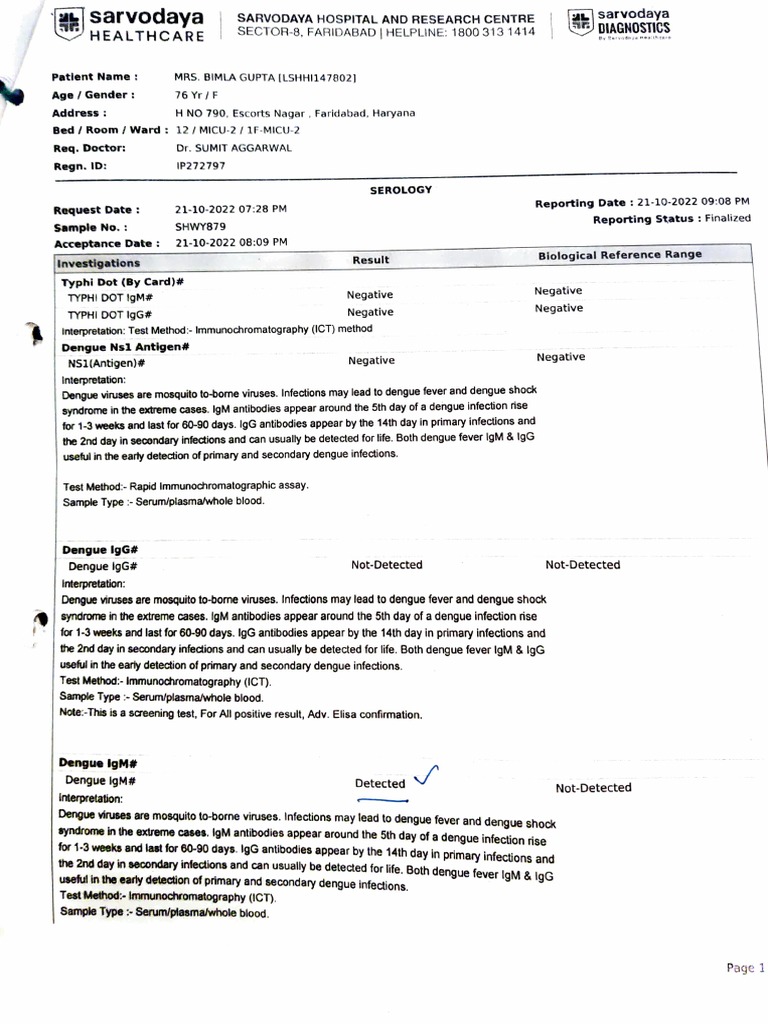 Dengue Report | PDF | Antibody | Medicine
