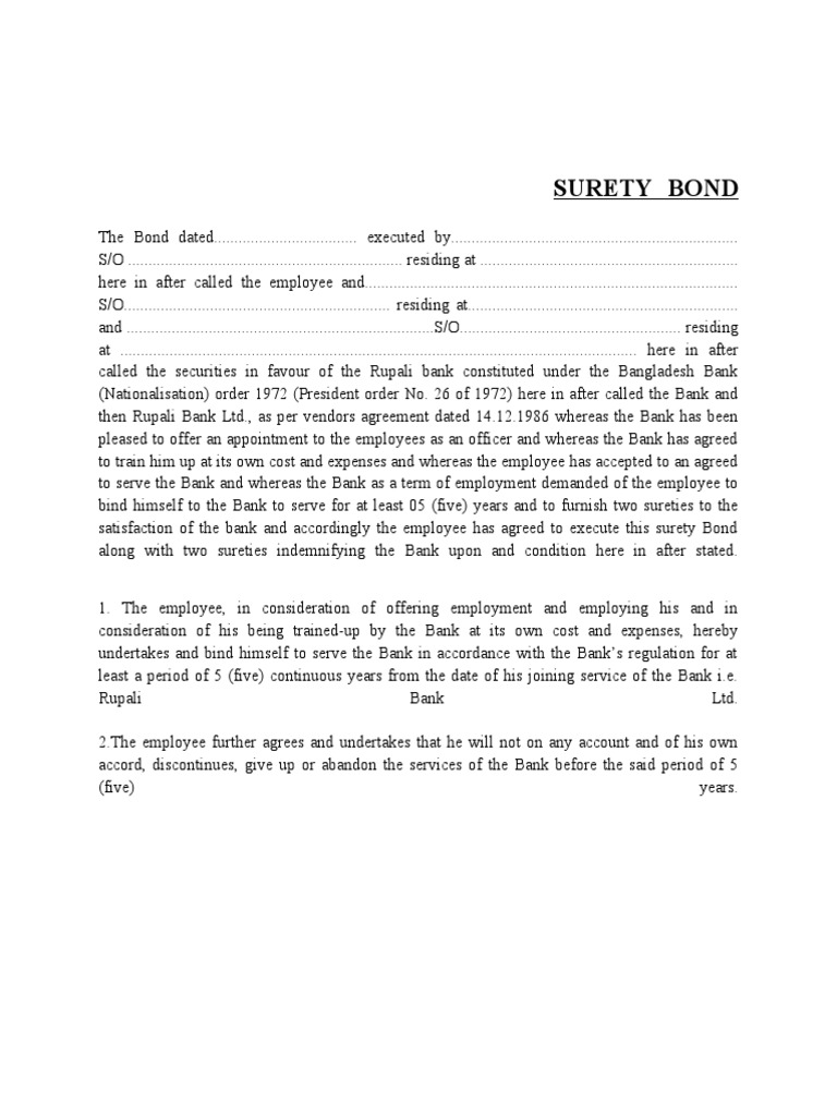 Surety Bond | PDF | Employment | Banks