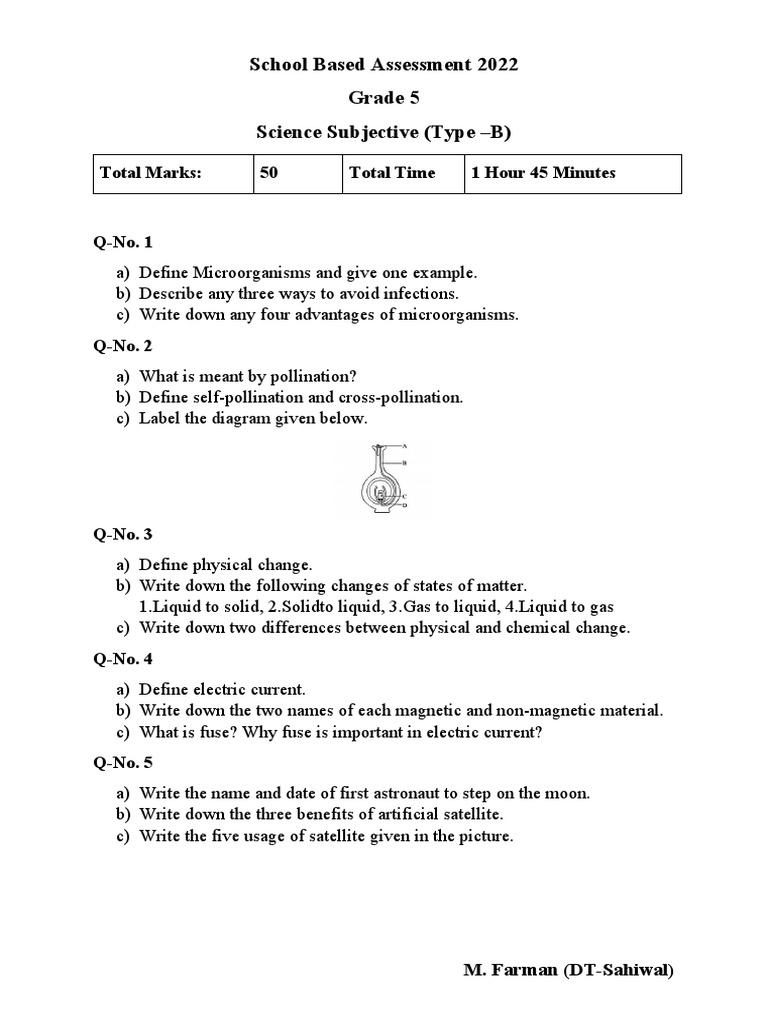 Grade 5 Science (English Medium) | PDF