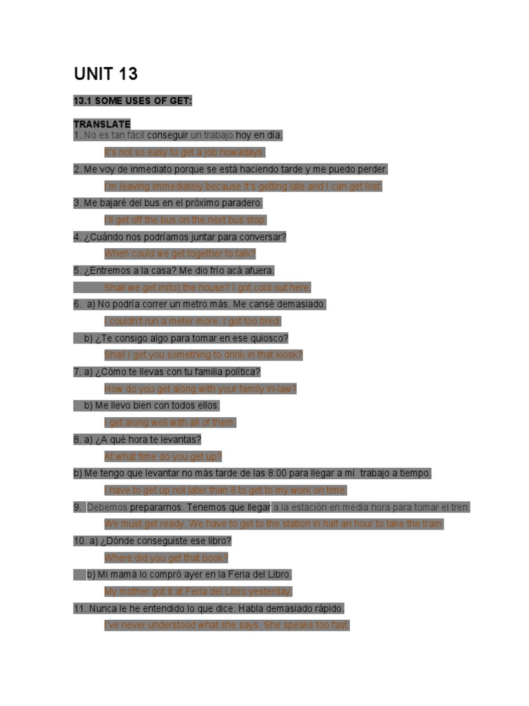 Answers Exercises Unit13 | Download Free PDF | Linguistics