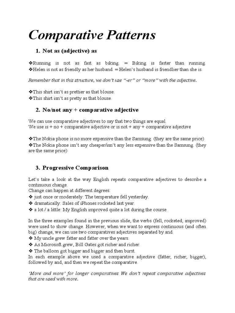 Comparative Patterns | PDF | Adjective | Linguistic Typology
