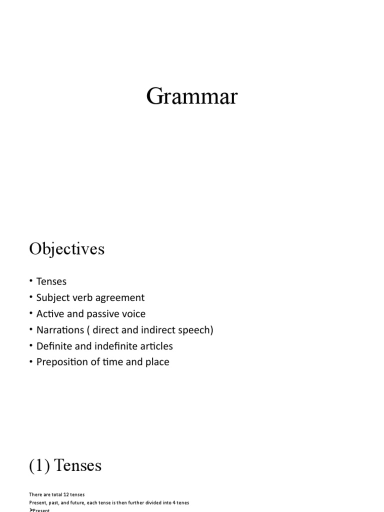 Grammar Unit 4 | PDF | Verb | Subject (Grammar)