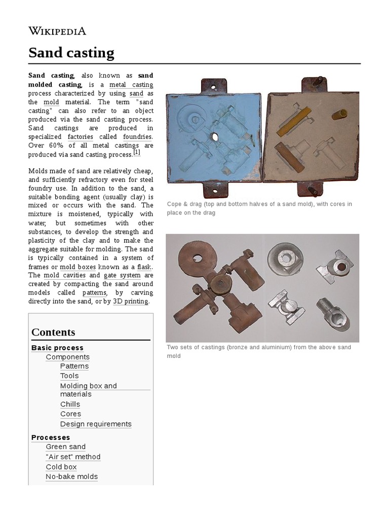 Sand_casting (1) 2 | PDF | Casting (Metalworking) | Chemical Substances