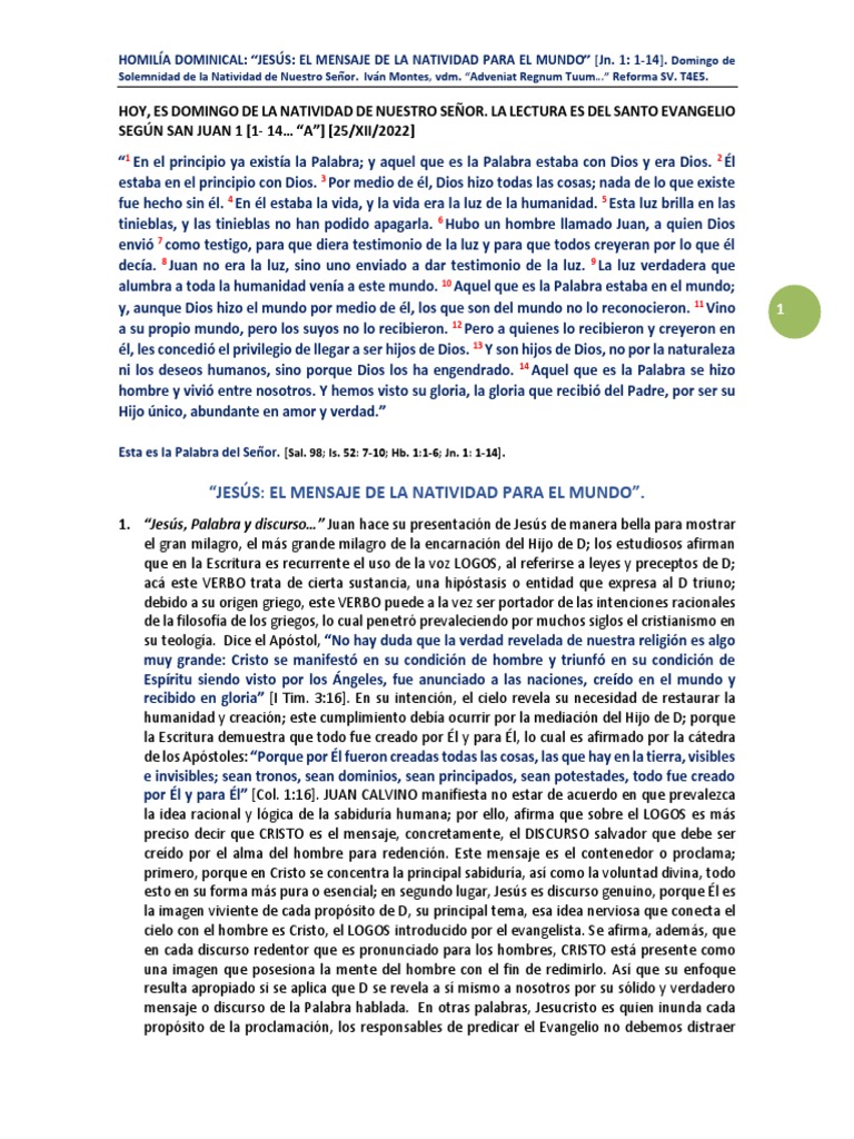 Mensaje de Natividad: Jesús y su Luz | PDF | Jesús | Natividad De Jesus