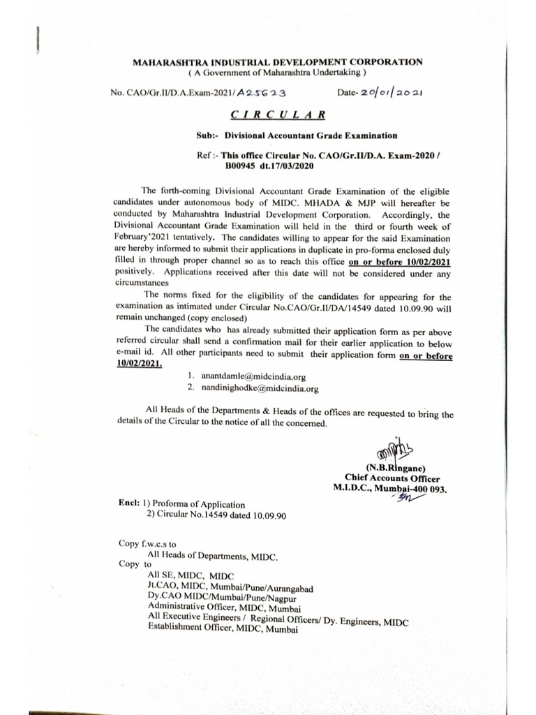 Circular of Accounts Exam | PDF