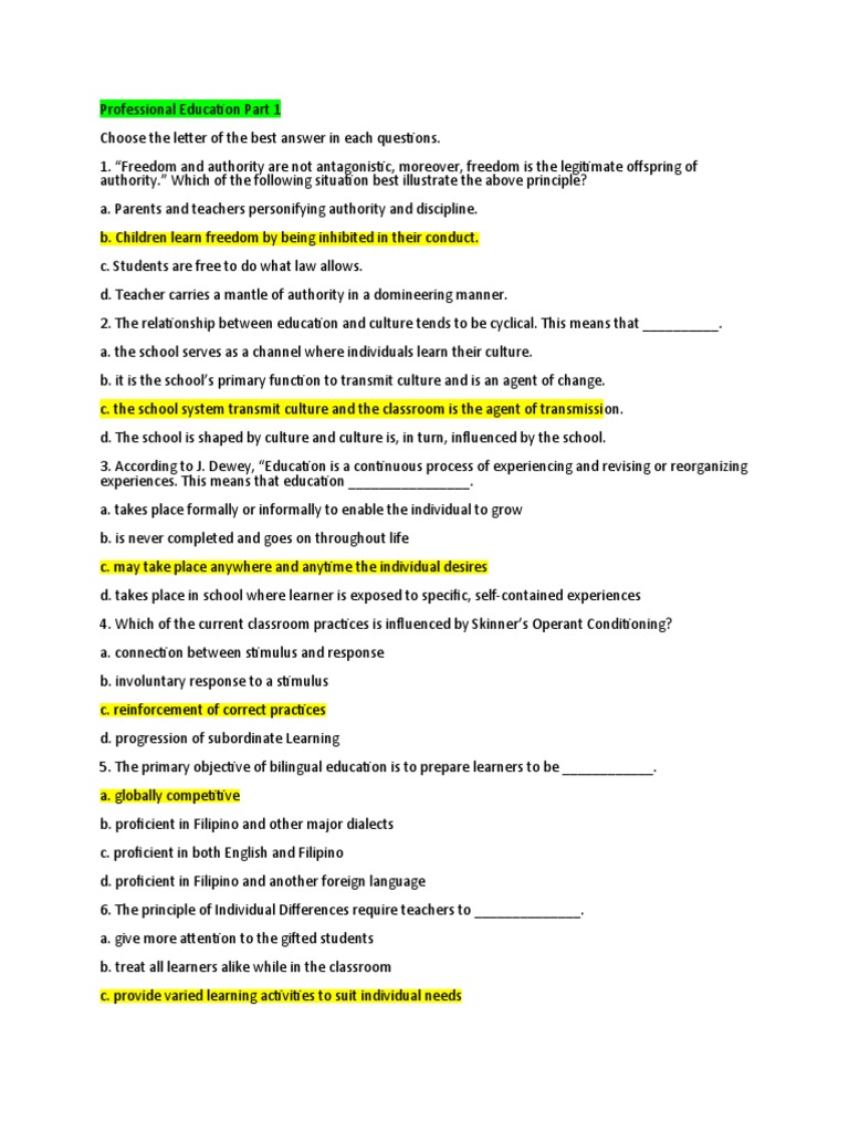 Professional Education Assessment Guide | PDF | Educational Assessment ...