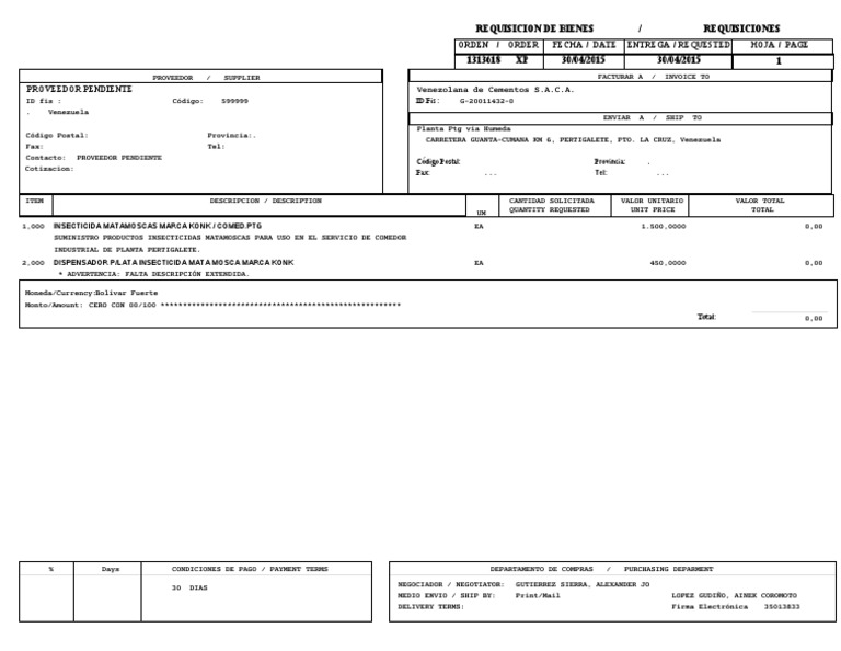 1 - Requisicion | PDF