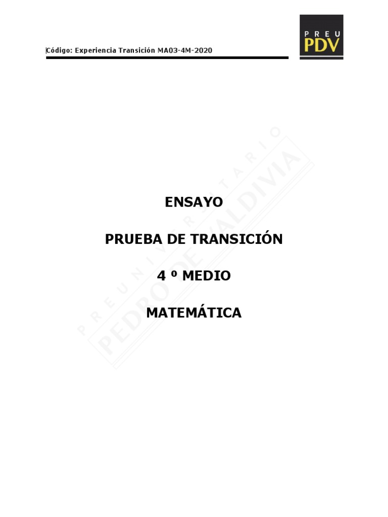Experiencia Transición MA03 4M 2020 | PDF | Triángulo | Rectángulo