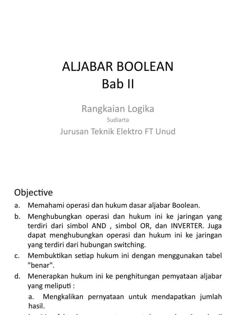 Presentation2 - Aljabar Boolean | PDF