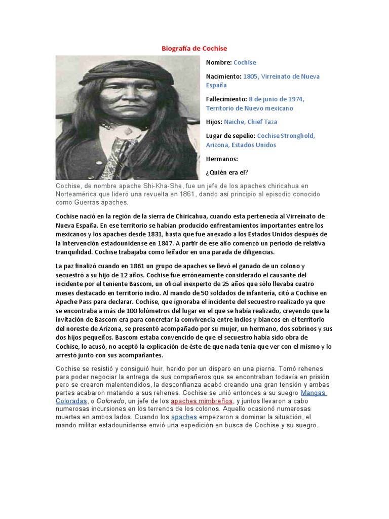 Biografía de Cochise | PDF | Militar | apache