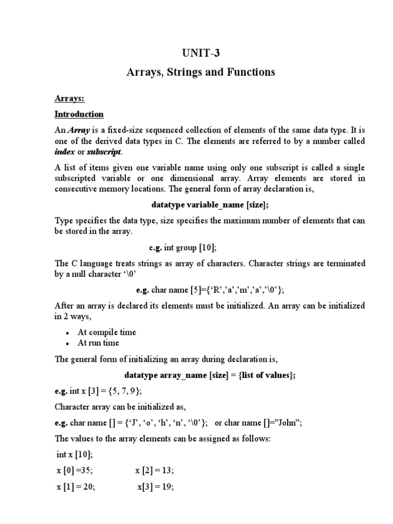 Unit3 Arraysnep Pdf Pointer Computer Programming Parameter Computer Programming 9684