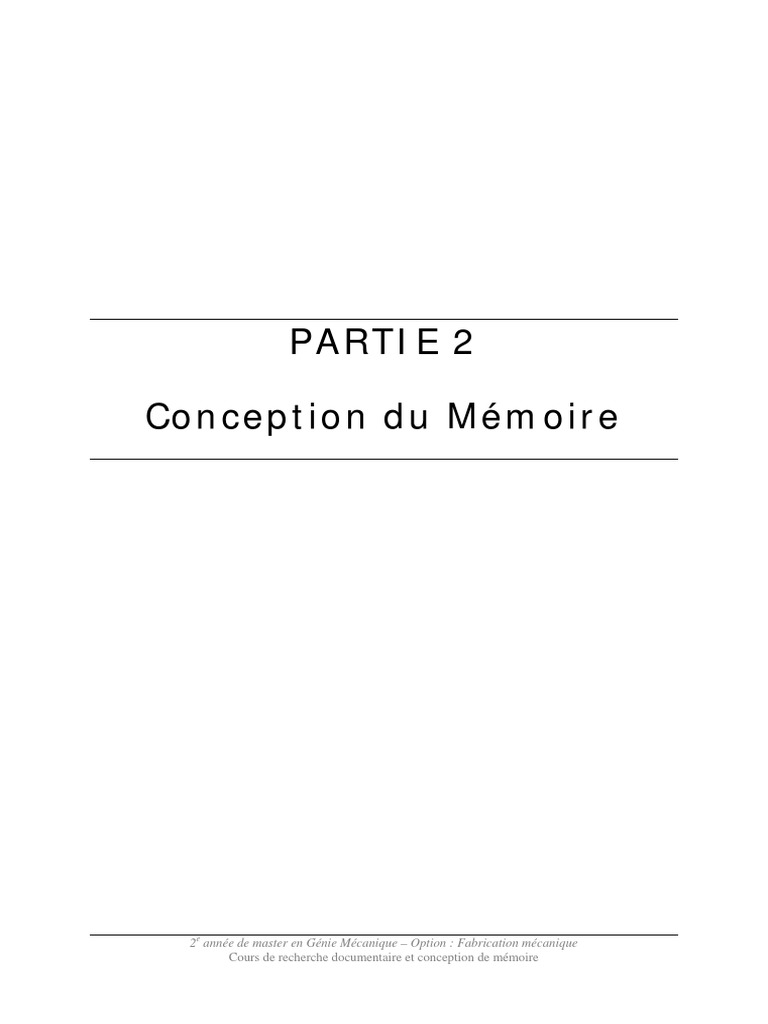 Plan et étapes d'un mémoire en génie mécanique | PDF | Mémoire