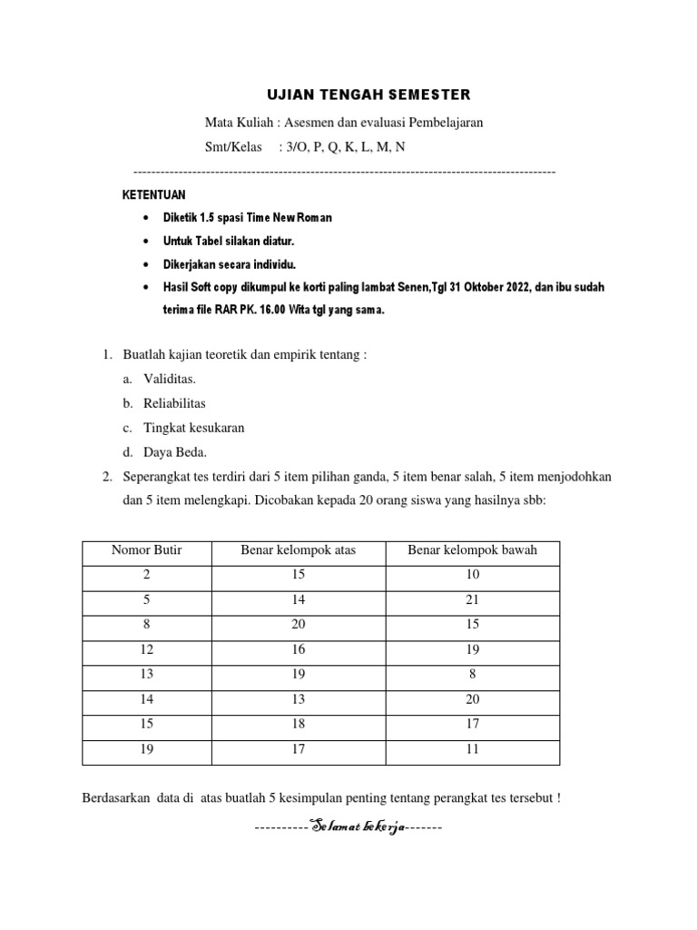 Uts Asesmen 2022 | PDF