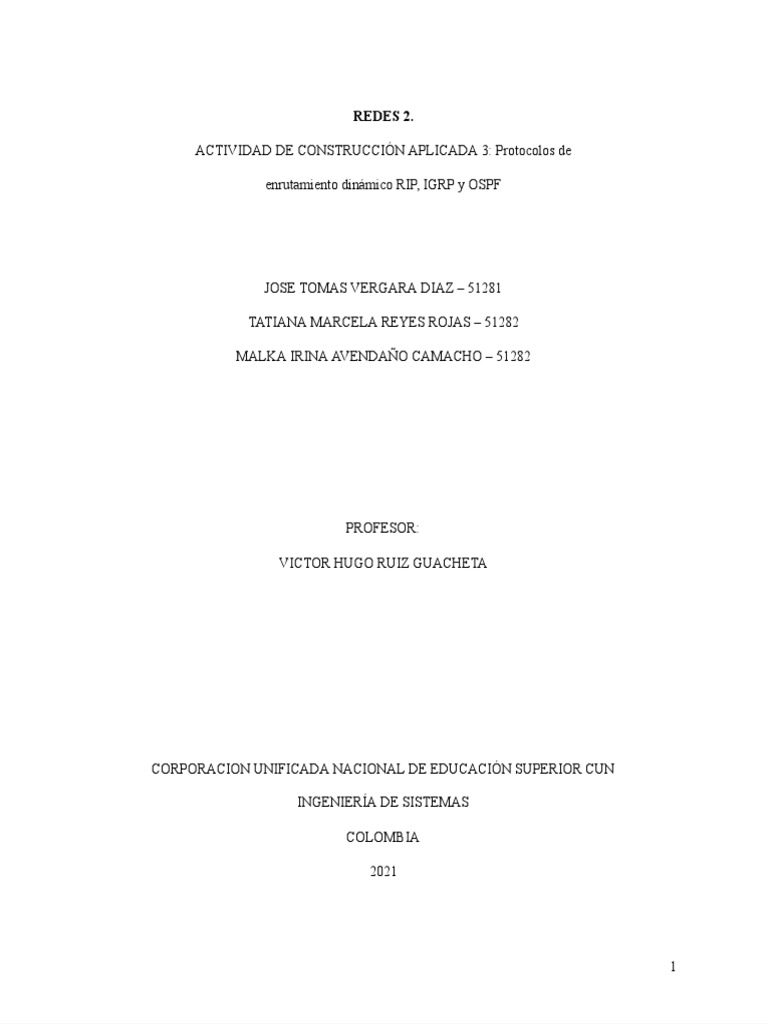 Aca 3 REDES 2 - Final | PDF