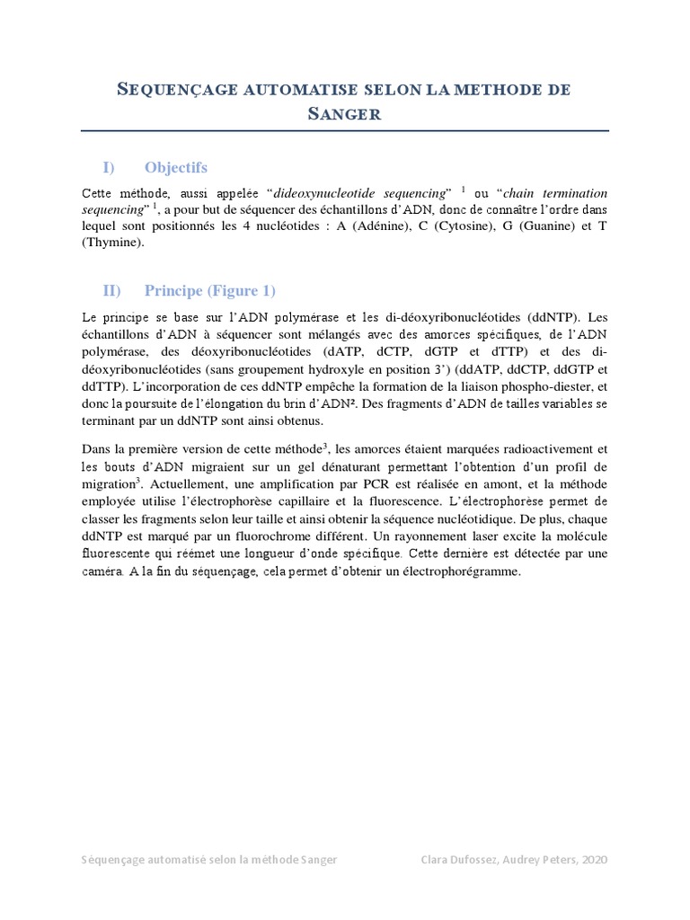Sequençage Automatisé Sanger | PDF | Séquençage de l'ADN | Biomolécules