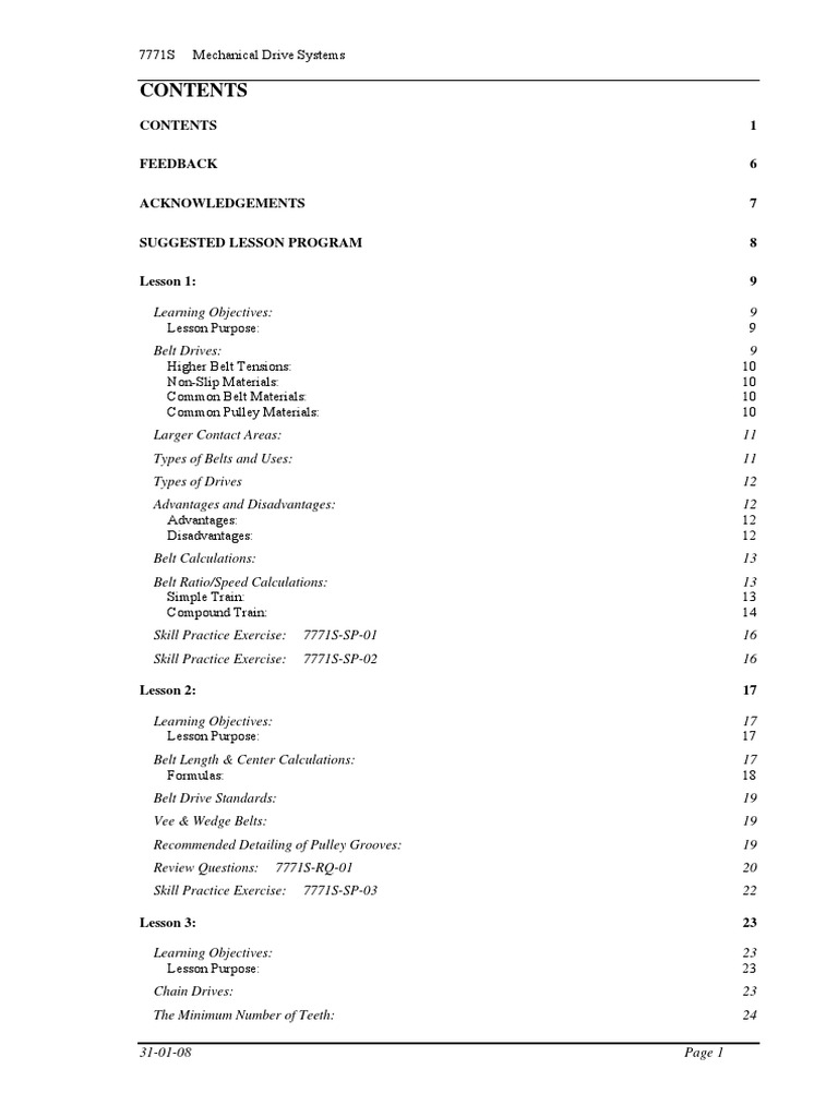 Mechanical Drive Systems - Student Workbook R4 | PDF | Belt (Mechanical ...