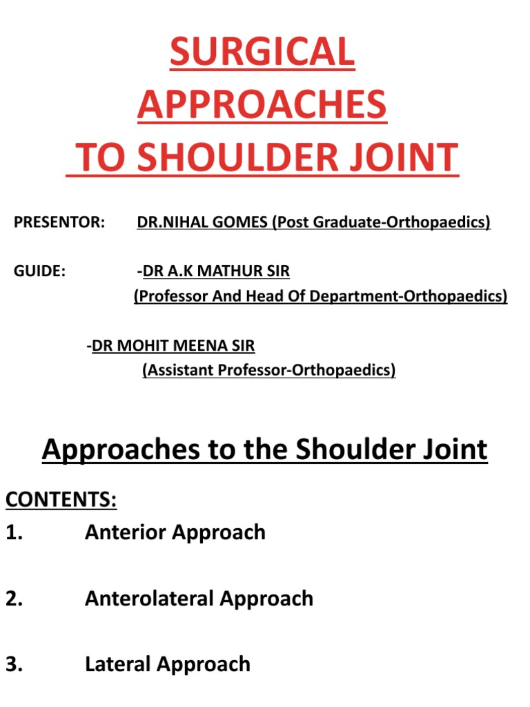 Surgical Approaches To Shoulder Joint - 075527 | PDF | Shoulder | Arm