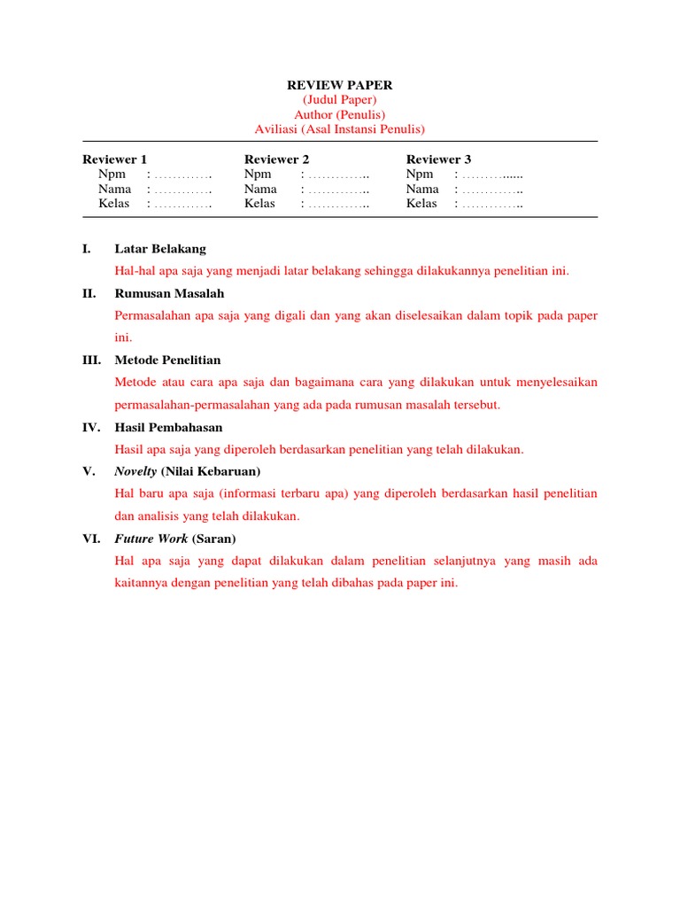 Format dan Contoh Review Paper | PDF | Filsafat | Seni