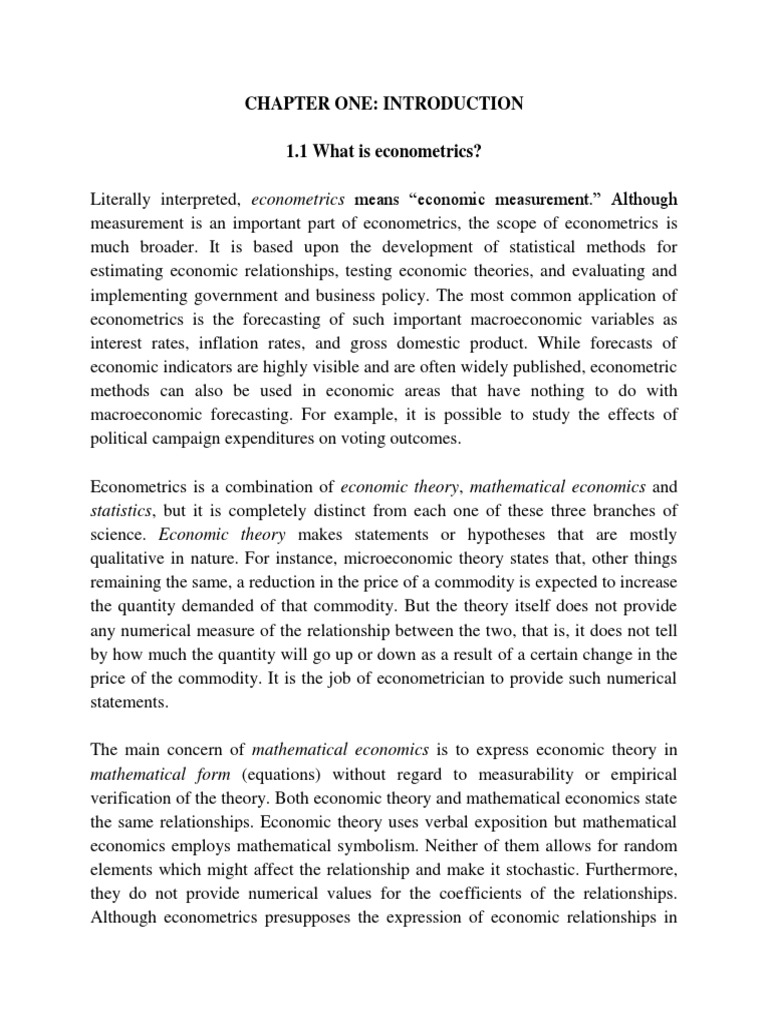 Econometrics Pdf Econometrics Economics