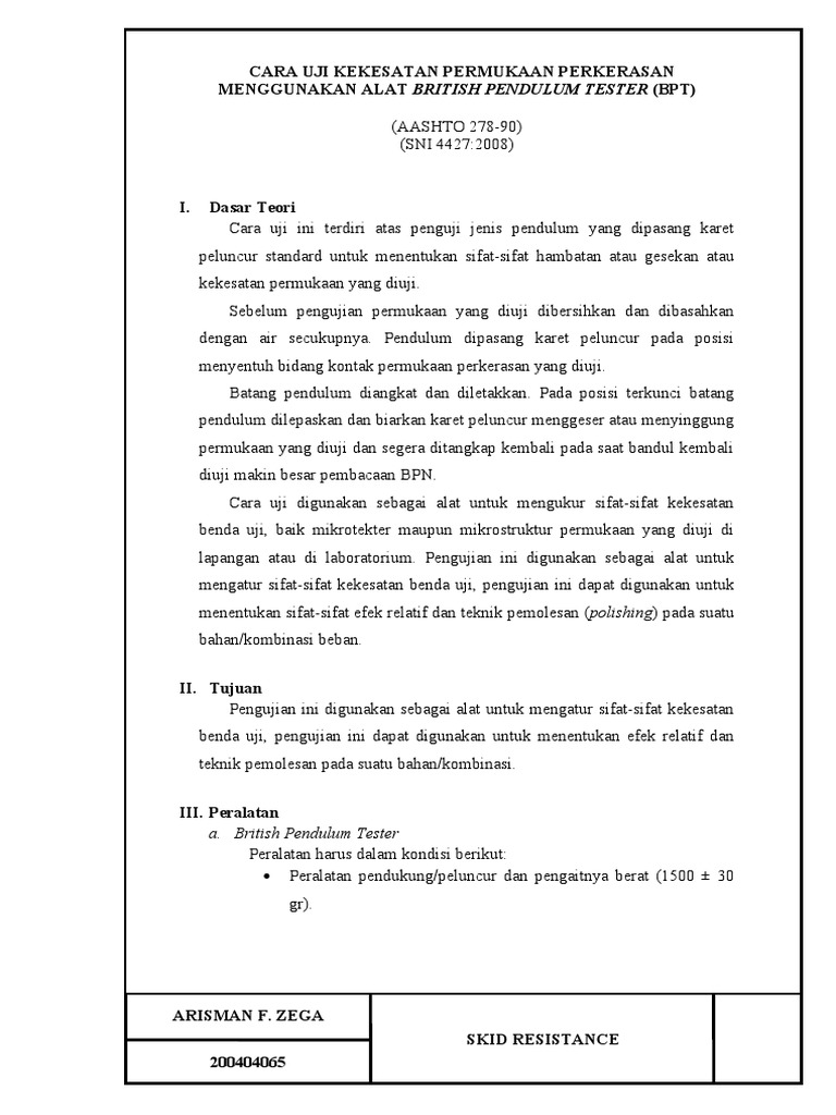 Modul 12 Skid Resistance 200404050 | PDF