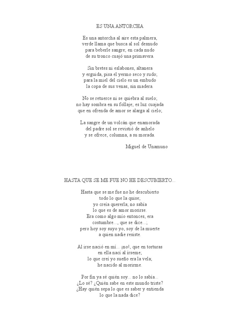 Poemas Miguel de Unamuno | PDF