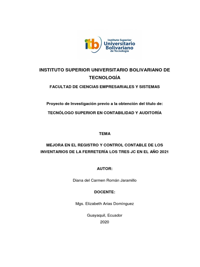 Tesis Final Diana Roman Jaramillo | PDF | Inventario | Business