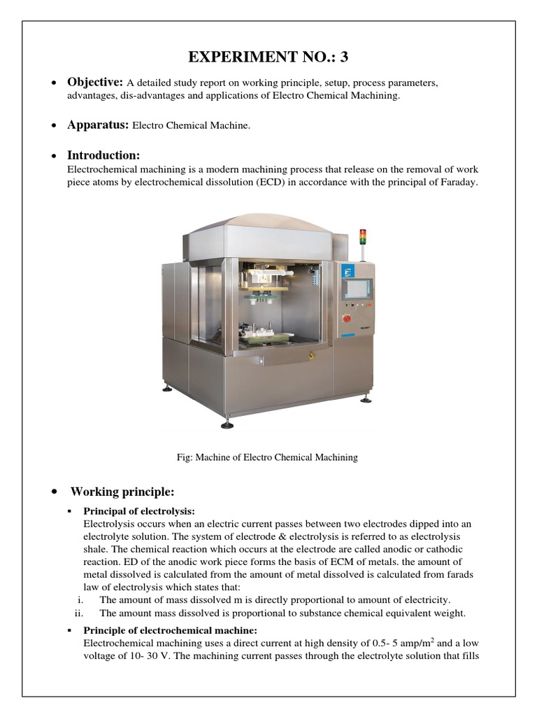 A Detailed Study Report On Working Principle, Setup, Process Parameters ... A Detailed Study Report On Working Principle, Setup, Process Parameters ...