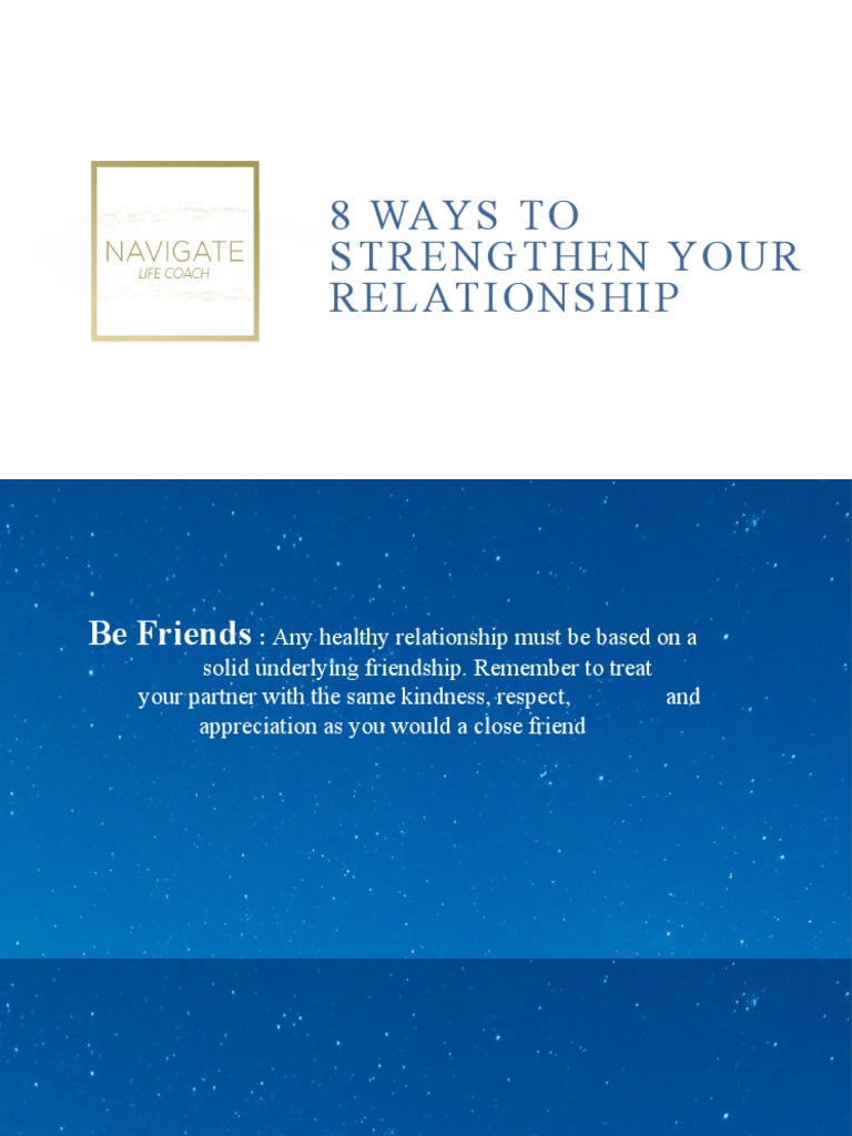 8 Ways To Strengthen Your Relationship | PDF | Lifestyle