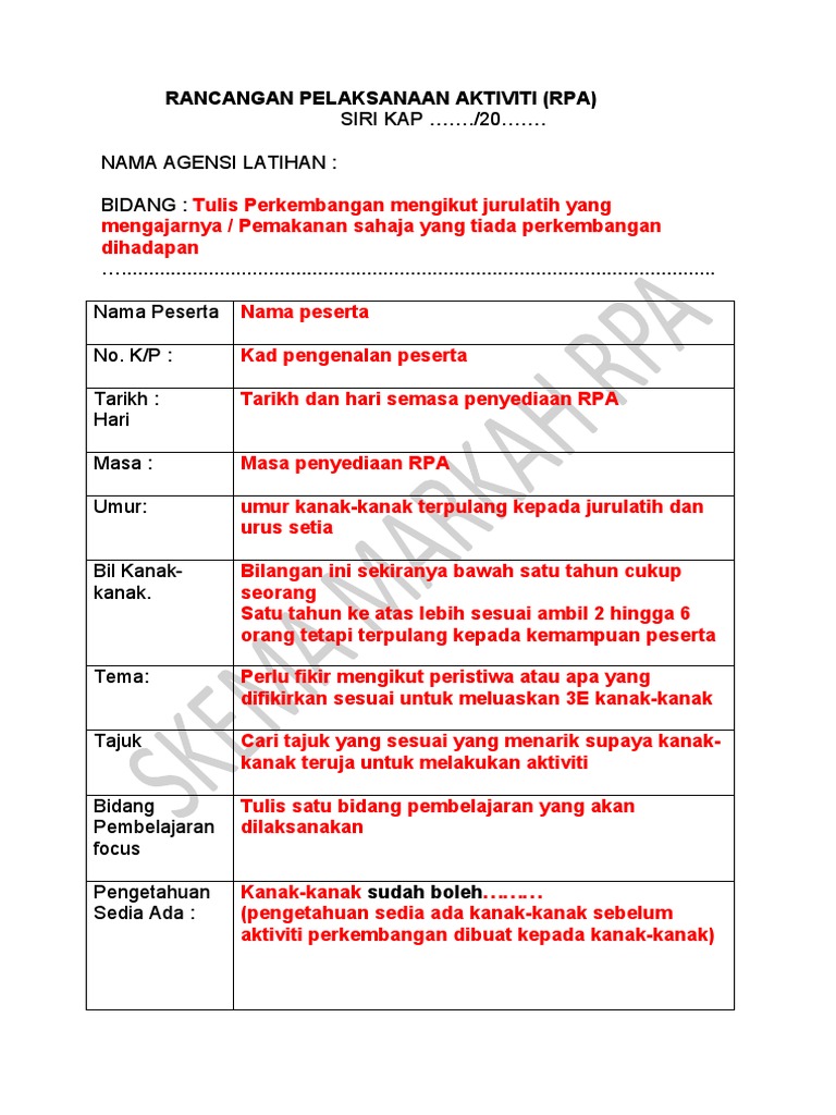 FORMAT RPA DAN Contoh Final Jun 2022 | PDF