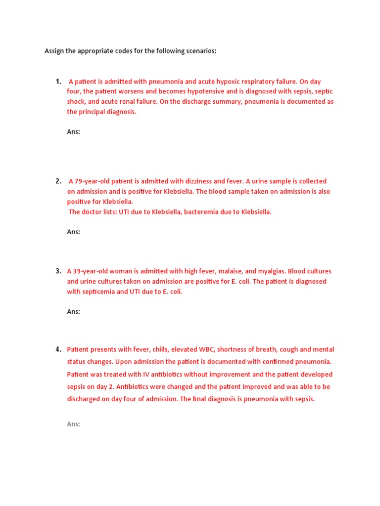 Sepsis and HIV Practice Scenarios | PDF