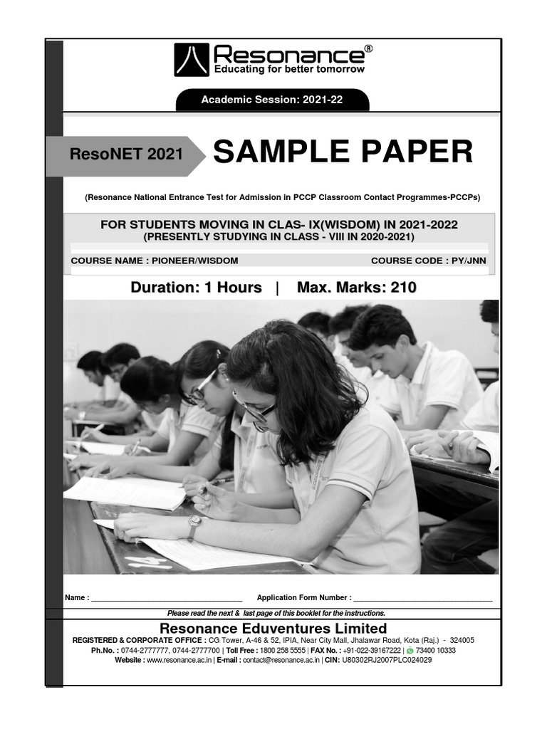 (4130) Resonet Sample Paper Moving To Class 9th | PDF | Force | Cell ...