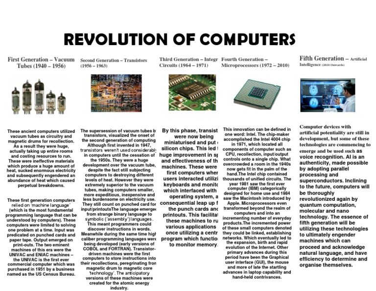 Revolution of Computers: First Generation - Vacuum Tubes (1940 - 1956 ...