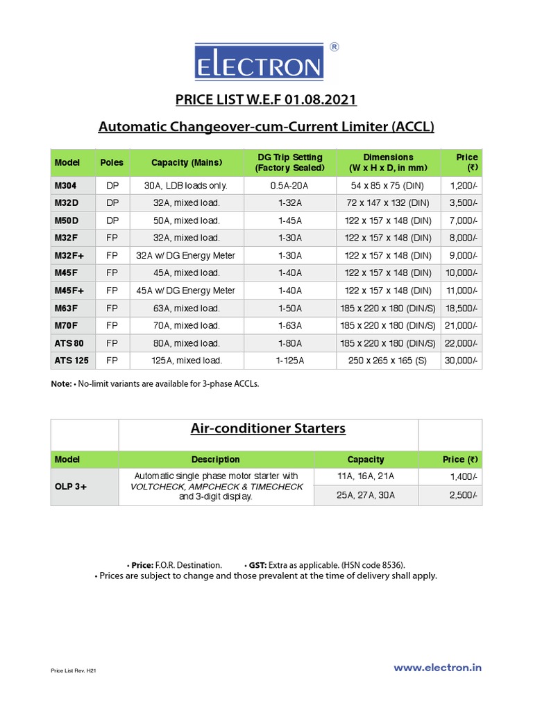 Electron Price List | PDF | Electrical Engineering | Electric Power