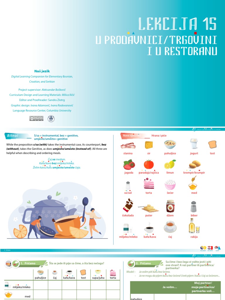 Lekcija 15 U Prodavnici - Trgovini I U Restoranu | PDF