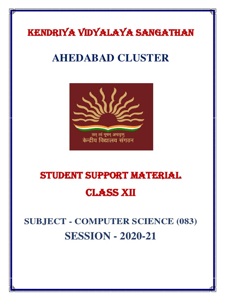 Student Support Material Class Xii - Cs | PDF | Parameter (Computer ... Student Support Material Class Xii - Cs | PDF | Parameter (Computer ...