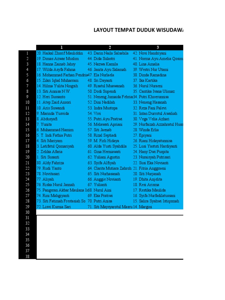 Layout Tempat Duduk Wisuda | PDF