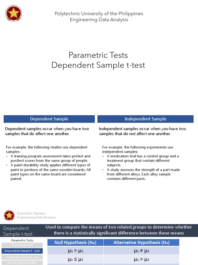 Dependent Sample t-Test Overview | PDF | Student's T Test | Statistical ...