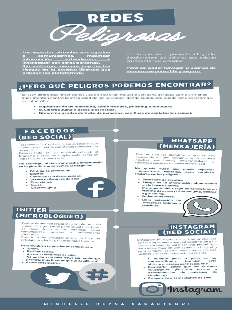 Redes Peligrosas - Michelle Reyna | PDF | Acoso cibernético | Suplantación de identidad