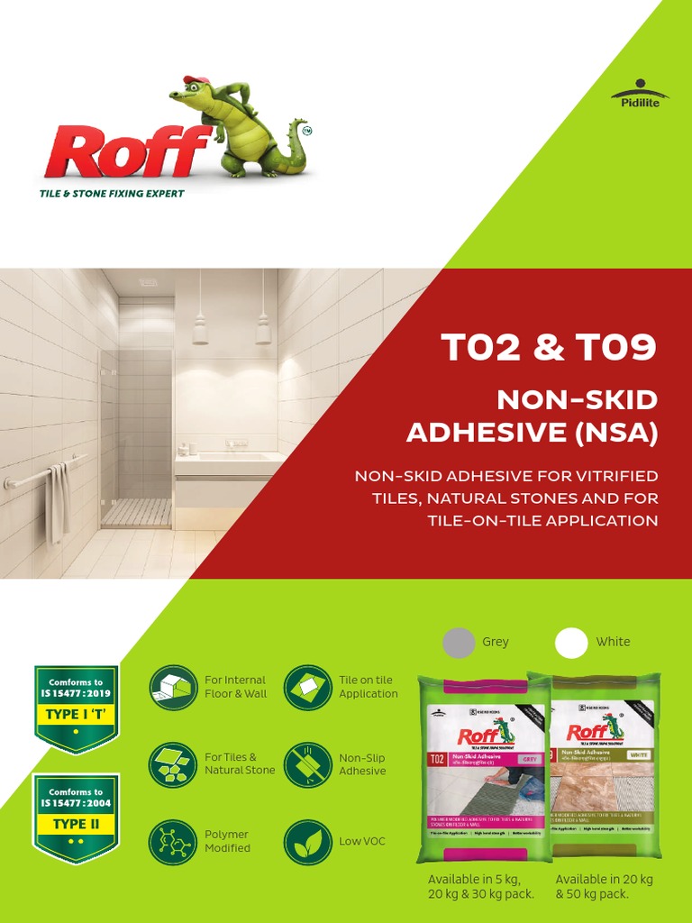 Roff Non Skid Adhesive Nsa Tds Download | PDF | Tile | Adhesive