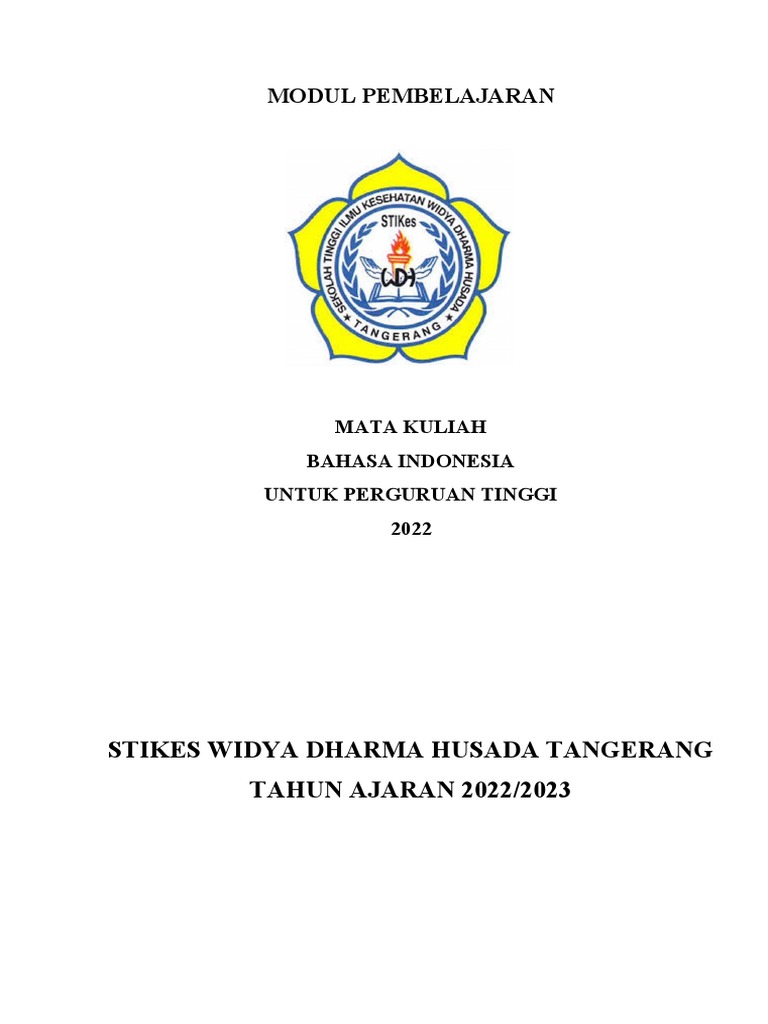 Modul Mata Kuliah Bahasa Indonesia | PDF