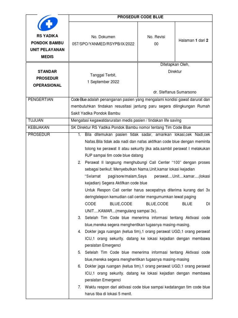 Spo Code Blue (010922) | PDF