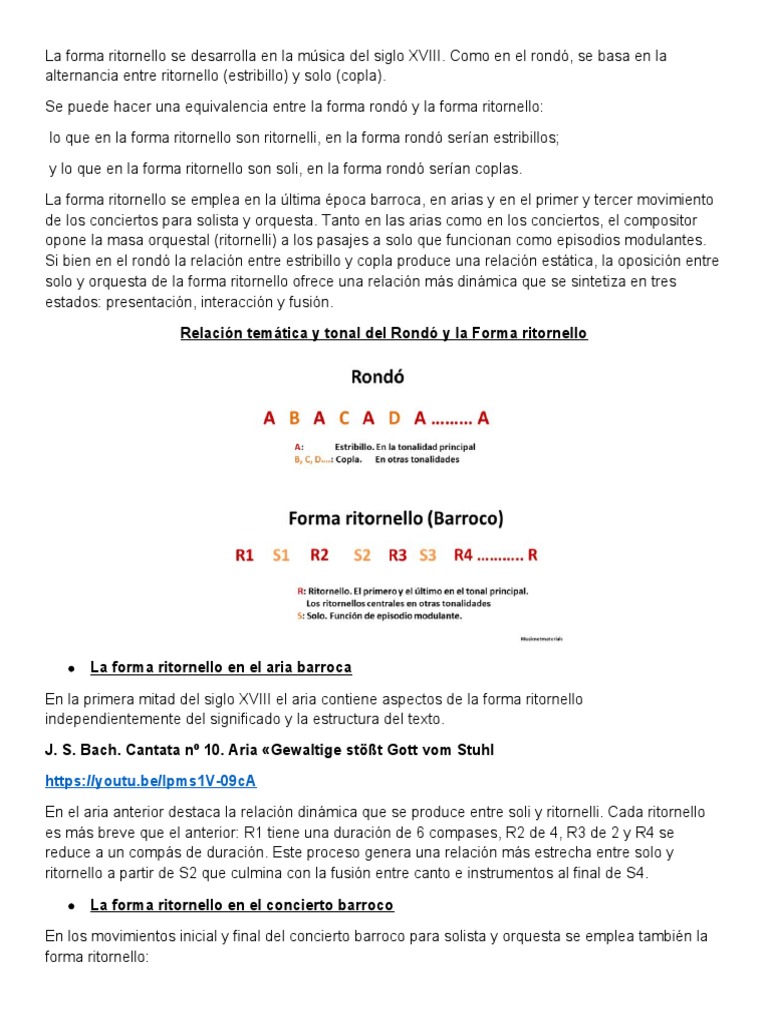 La Forma Ritornello Jefte Mahoney | PDF | Concierto | Teoría musical