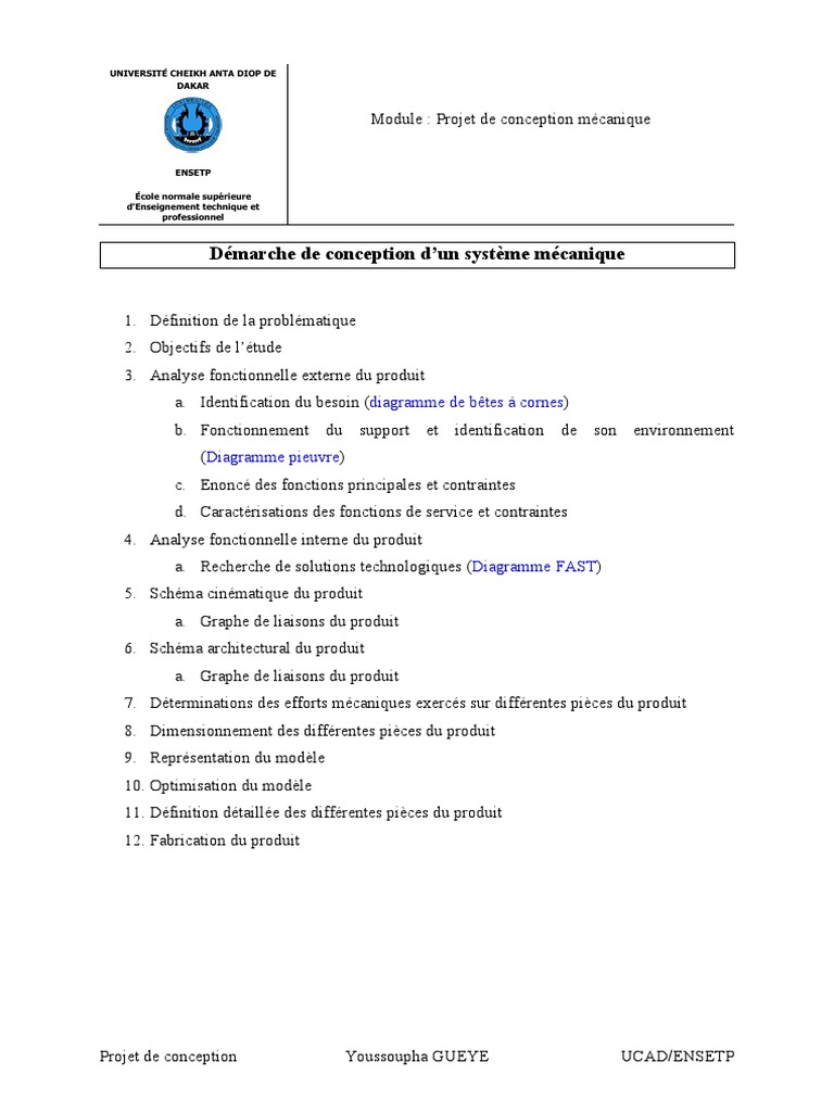 Démarche de Conception Mécanique | PDF