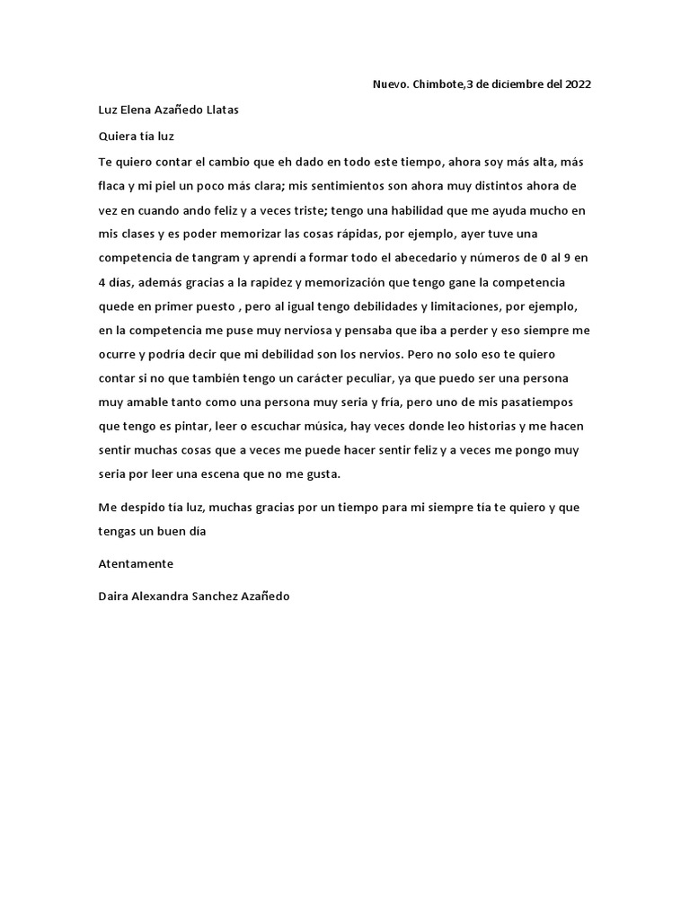 Carta Para Mi Ser Querido Pdf