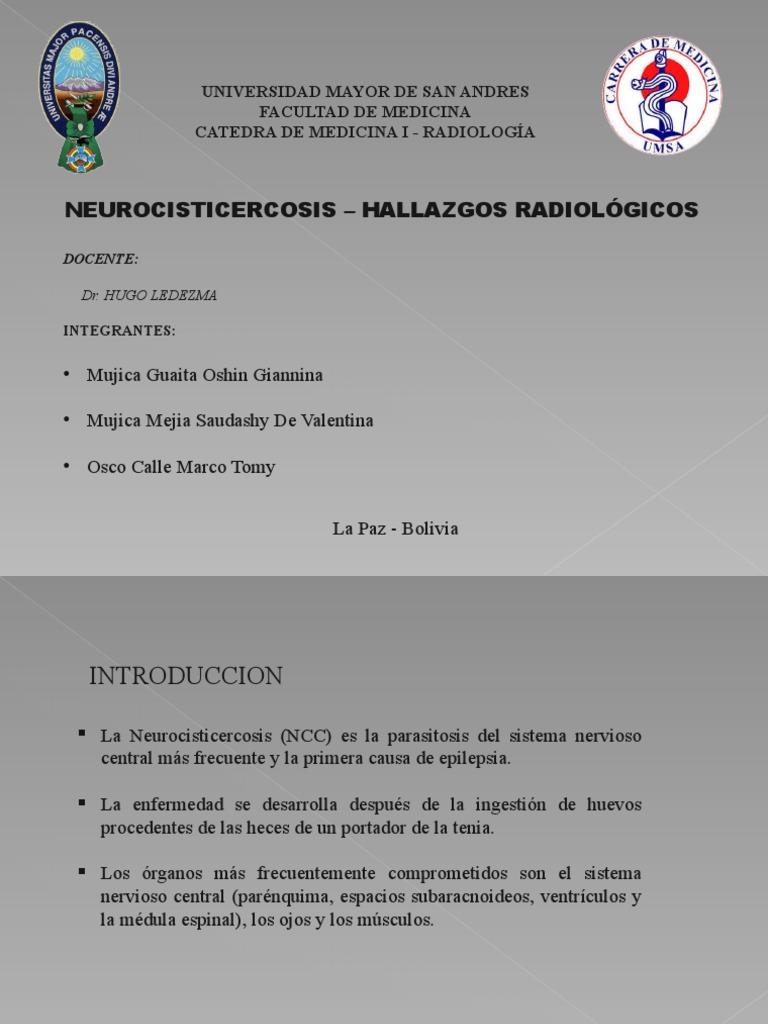 NEUROCISTICERCOSIS-Powerpoint Docfinal | PDF | Especialidades Medicas ...