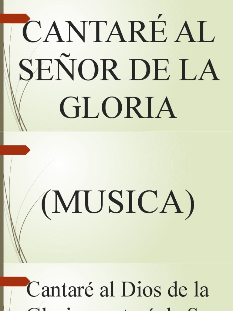 Cantaré Al Señor de La Gloria | PDF